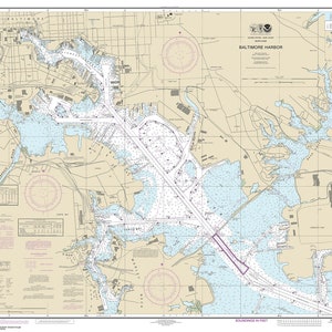 BALTIMORE HARBOR, Maryland 2018 Nautical Chart - Etsy