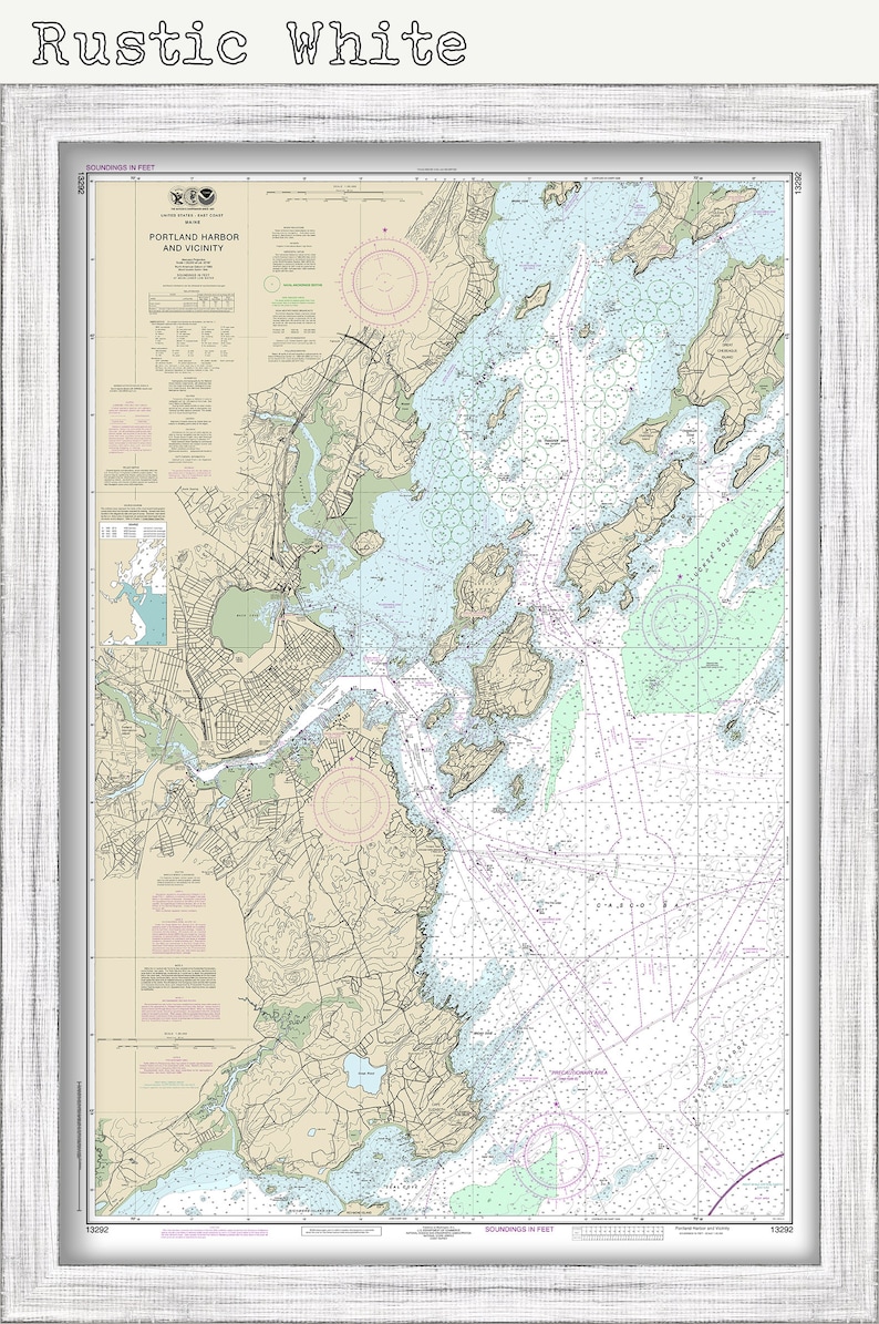 PORTLAND HARBOR Maine Nautical Chart 2019 | Etsy