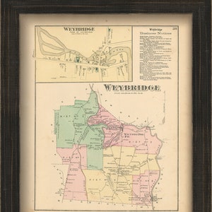WEYBRIDGE, Vermont - 1871 Map - Etsy