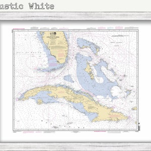 CUBA, the BAHAMAS and FLORIDA - 2012 Nautical Chart - Etsy