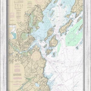 PORTLAND HARBOR, Maine - Nautical Chart 2018 - Etsy