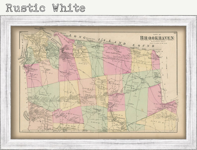 Brookhaven New York 1873 Map Replica and GENUINE ORIGINAL | Etsy