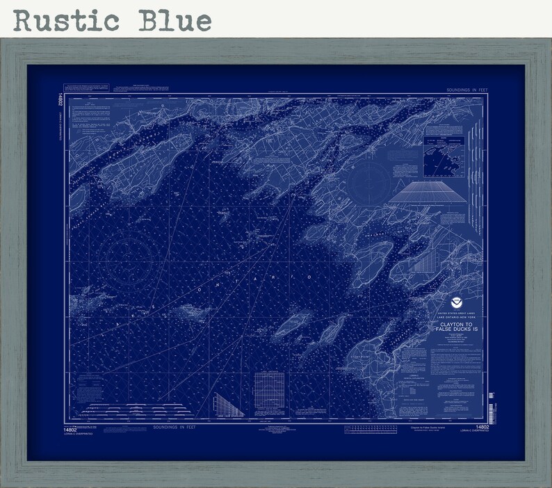 Clayton to False Duck Island, New York - 2005 Nautical Chart Blueprint ...