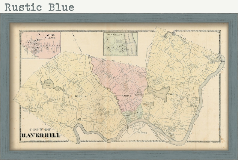 HAVERHILL Massachusetts 1872 Map Replica or Genuine | Etsy