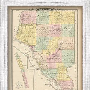 BUFFALO COUNTY, Wisconsin 1878 Map, Replica or Genuine Original - Etsy