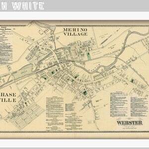 Village of WEBSTER, Massachusetts 1870 Map - Etsy