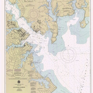 ANNAPOLIS HARBOR, Maryland - Nautical Chart 1990 - Etsy
