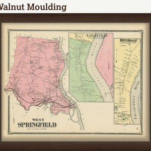Town of WEST SPRINGFIELD, Massachusetts 1870 Map - Etsy
