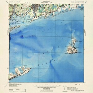BLOCK ISLAND SOUND - Topographic Nautical Chart - Etsy