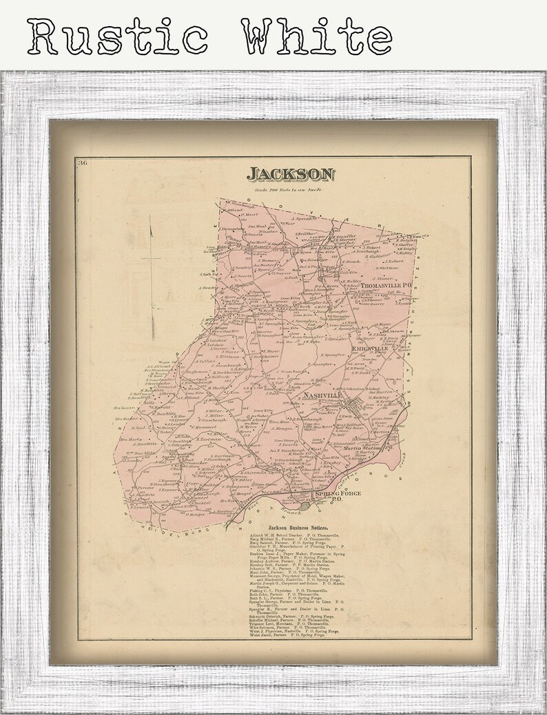 JACKSON, Pennsylvania 1876 Map - Replica or Genuine ORIGINAL - Etsy