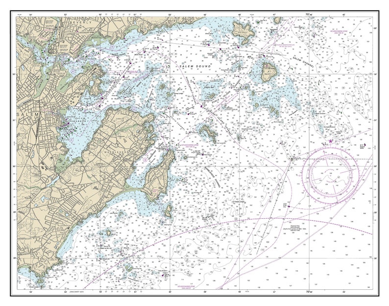 MARBLEHEAD HARBOR, Massachusetts - Nautical Chart 2013 - Etsy