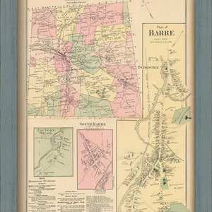 BARRE, Vermont - 1873 Map - Etsy