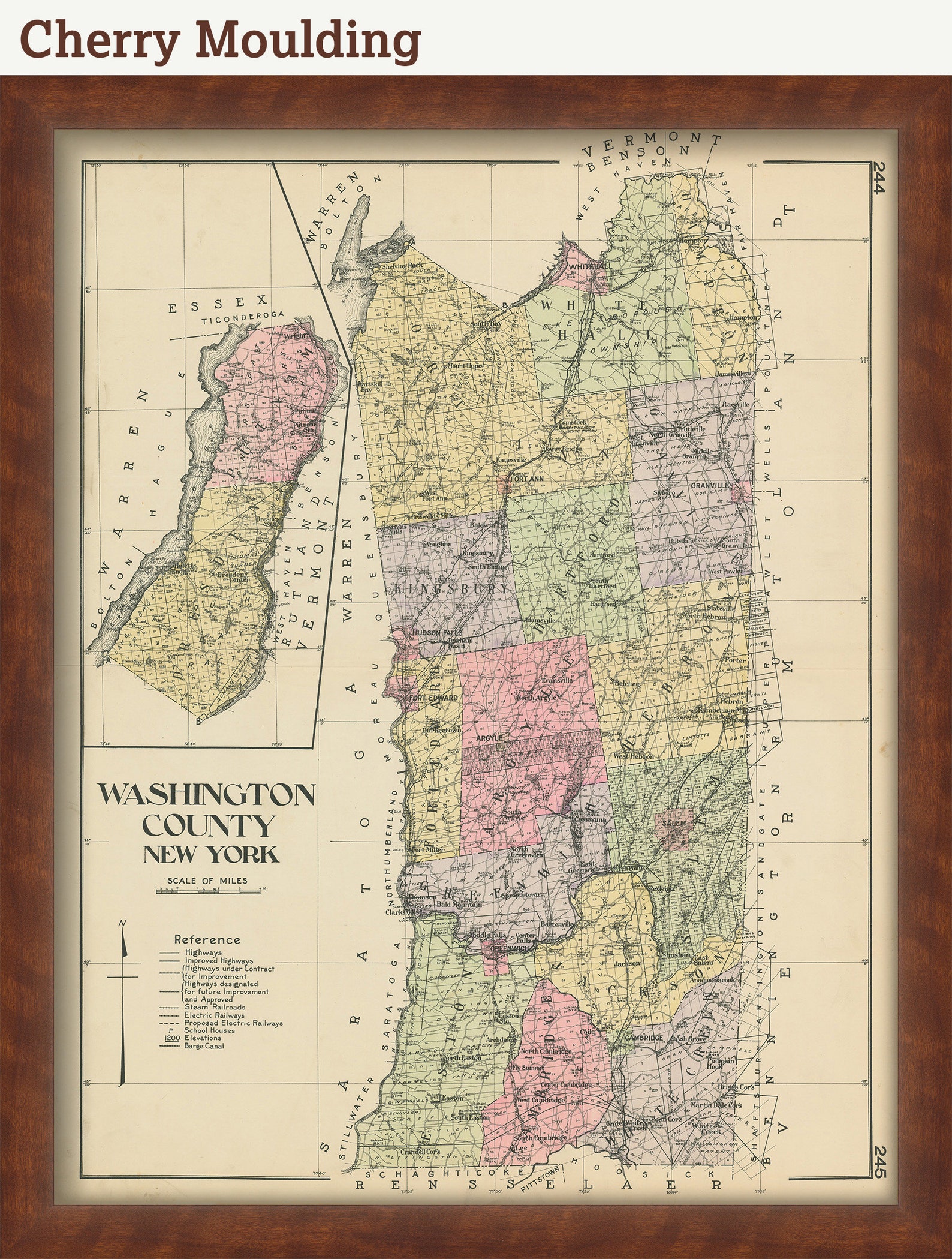 WASHINGTON County New York 1912 Map Replica or GENUINE - Etsy