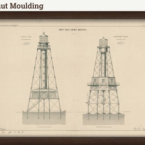 IRON PILE LIGHTHOUSES at Caryfort Reef and Sand Key, Florida - Drawing and Plan of the ...