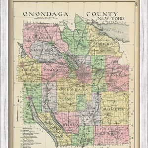 ONONDAGA County, New York 1912 Map, Replica or GENUINE ORIGINAL - Etsy