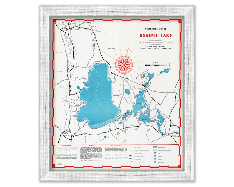 LAKE OSSIPEE New Hampshire 1958 Nautical Chart - Etsy