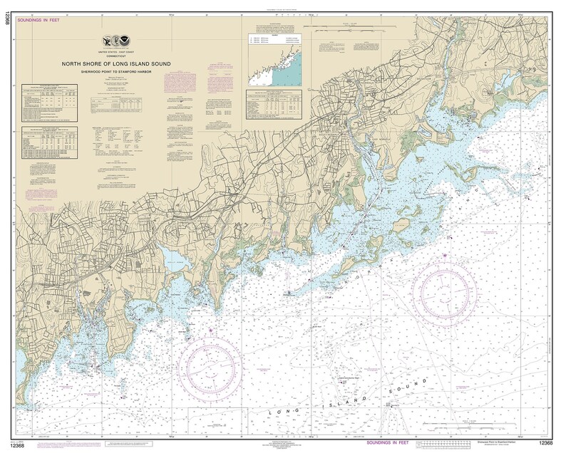 STAMFORD, NORWALK and SAUGATUCK, Connecticut - Nautical Chart Published ...
