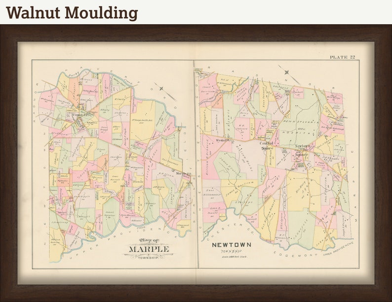 MARPLE and NEWTOWN Pennsylvania 1892 Map - Etsy