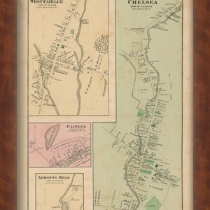 Villages of FAIRLEE and CHELSEA, Vermont 1877 Map - Replica or Genuine ...