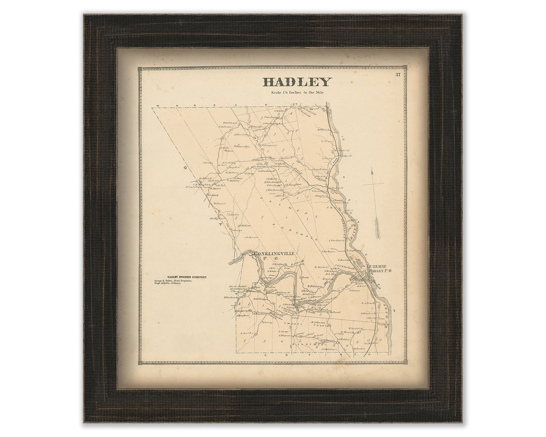 HADLEY, New York 1866 Map, Replica or GENUINE ORIGINAL - Etsy