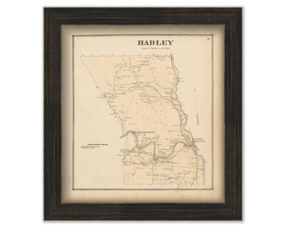 HADLEY New York 1866 Map Replica or GENUINE ORIGINAL | Etsy