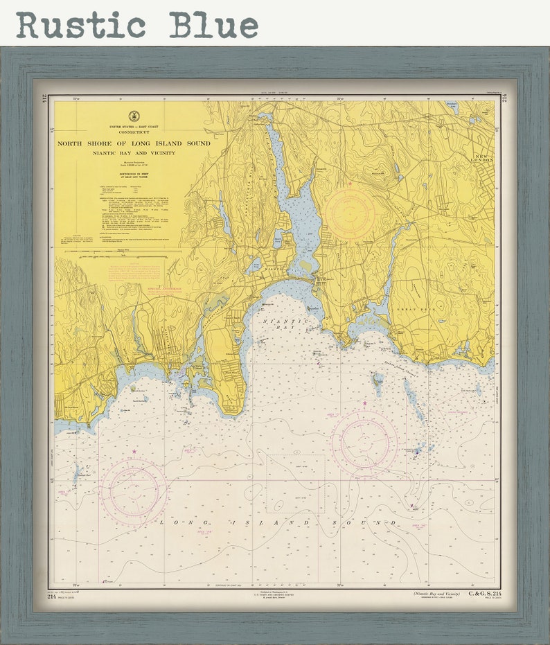 NIANTIC BAY and VICINITY Connecticut Nautical Chart - Etsy