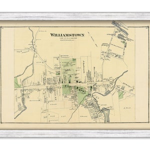 Village of WILLIAMSTOWN, Massachusetts 1871 Map - Replica or Genuine ...