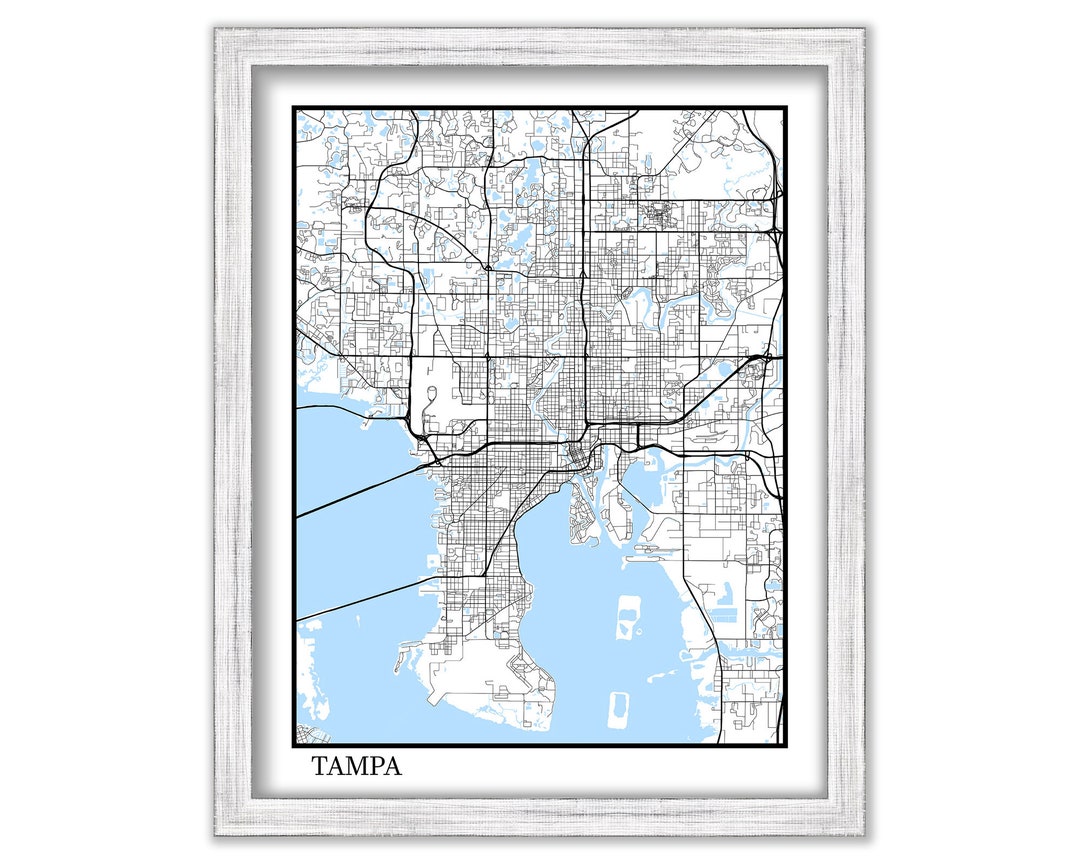 TAMPA, Florida - Contemporary Map Poster - Etsy