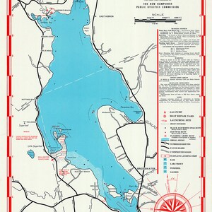NEWFOUND LAKE, New Hampshire 1961 Nautical Chart - Etsy