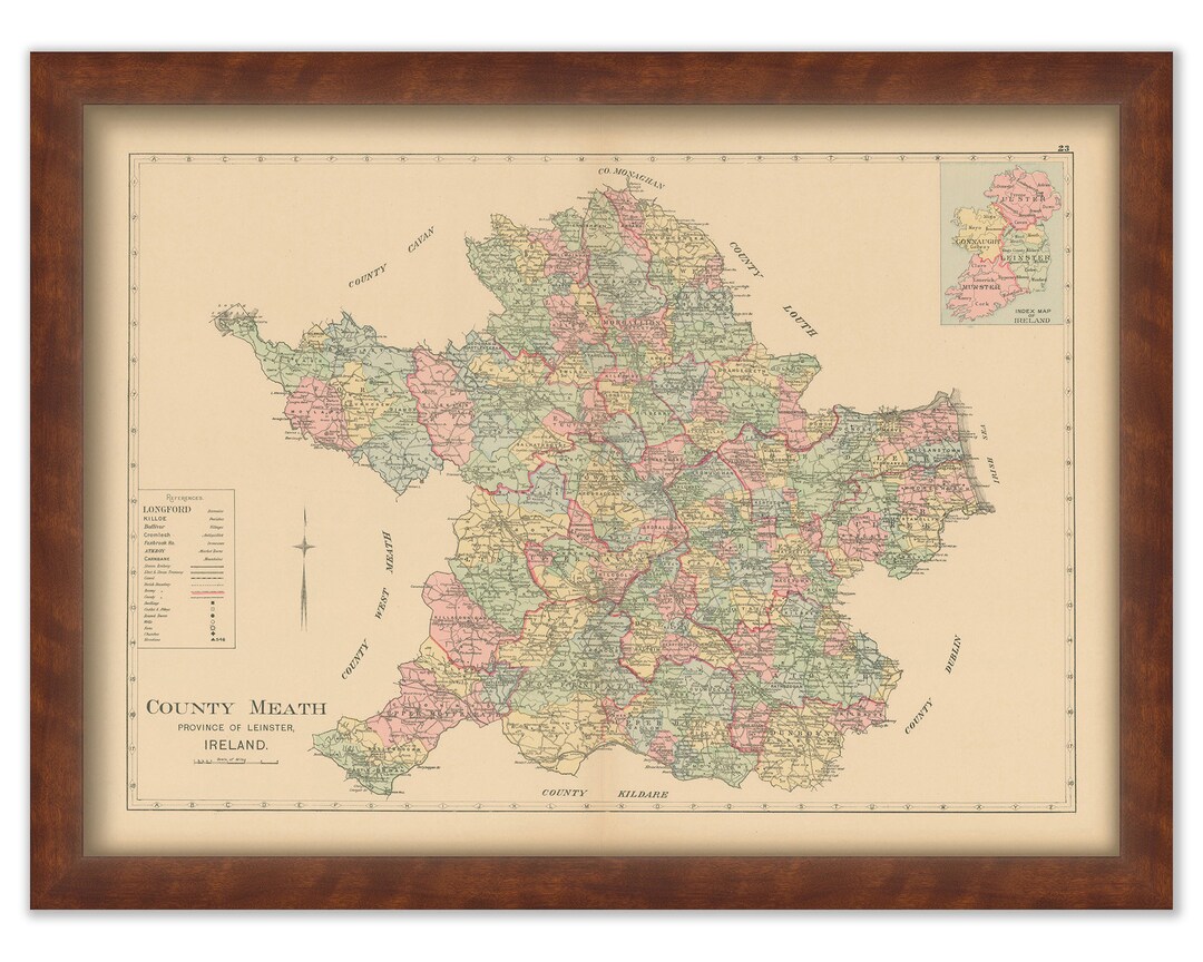 COUNTY MEATH, Ireland 1901 Map - Replica or GENUINE Original - Etsy