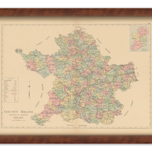 COUNTY MEATH, Ireland 1901 Map - Replica or GENUINE Original - Etsy