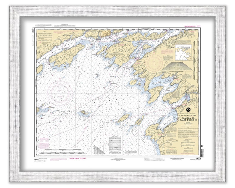 Clayton to False Duck Island New York 2005 Nautical Chart | Etsy