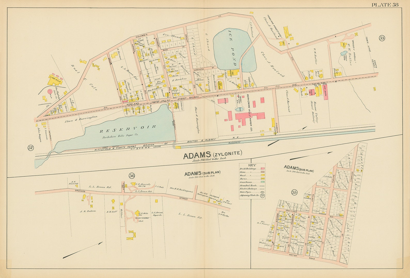 Village of ADAMS Massachusetts 1904 Map Replica or Genuine | Etsy
