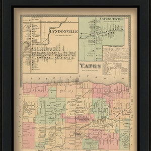 YATES, New York 1875 Map, Replica or Genuine Original - Etsy
