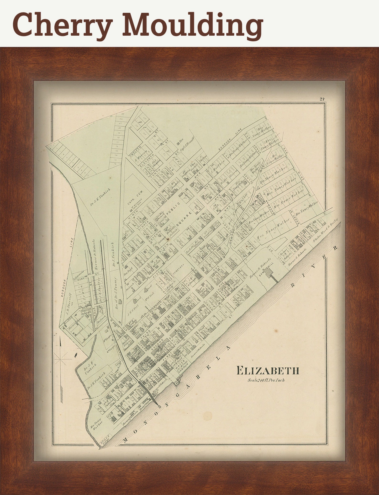 ELIZABETH Pennsylvania 1876 Map Replica or Genuine ORIGINAL | Etsy