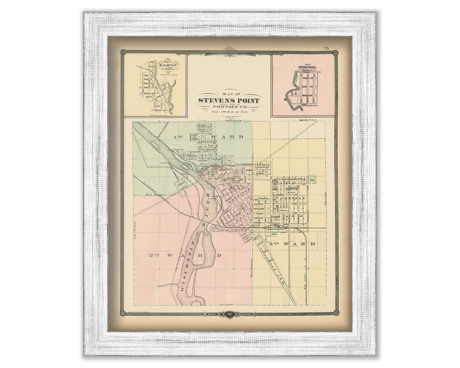 STEVENS POINT Wisconsin 1878 Map Replica or Genuine Original | Etsy