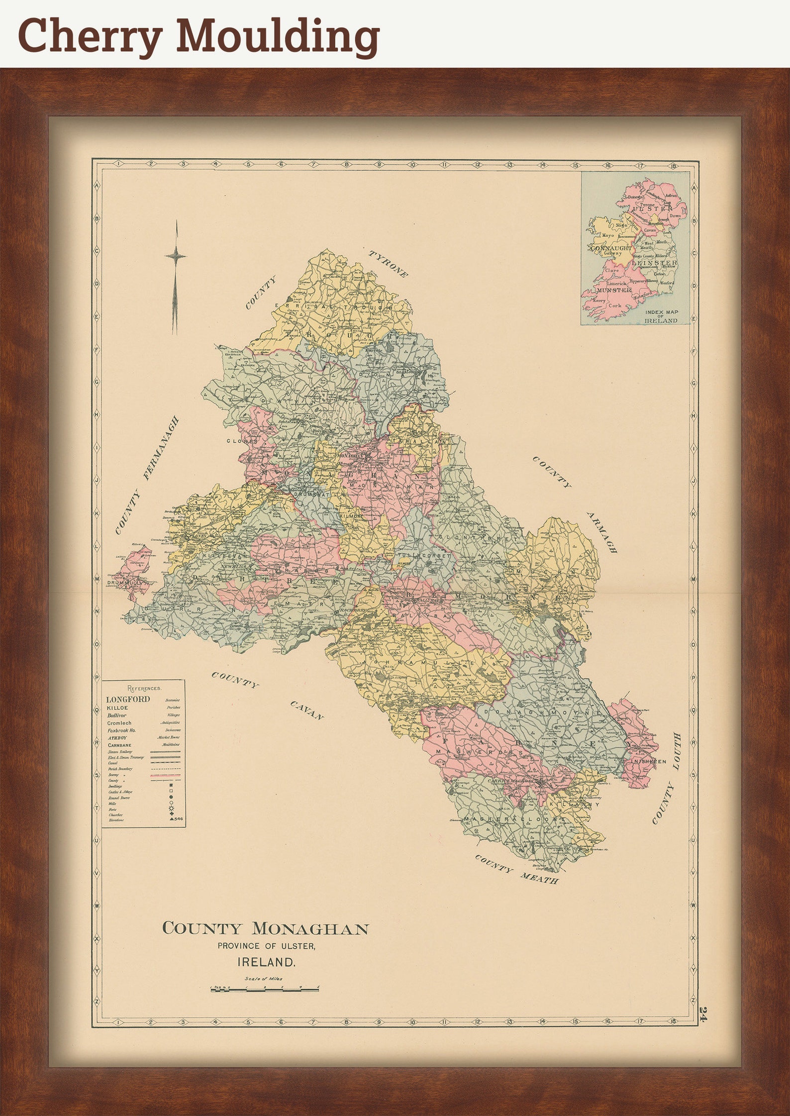 COUNTY MONAGHAN Ireland 1901 Map Replica or GENUINE - Etsy