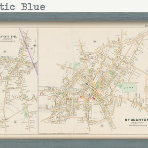 Villages of STOUGHTON and AVON, Massachusetts 1888 Map - Etsy