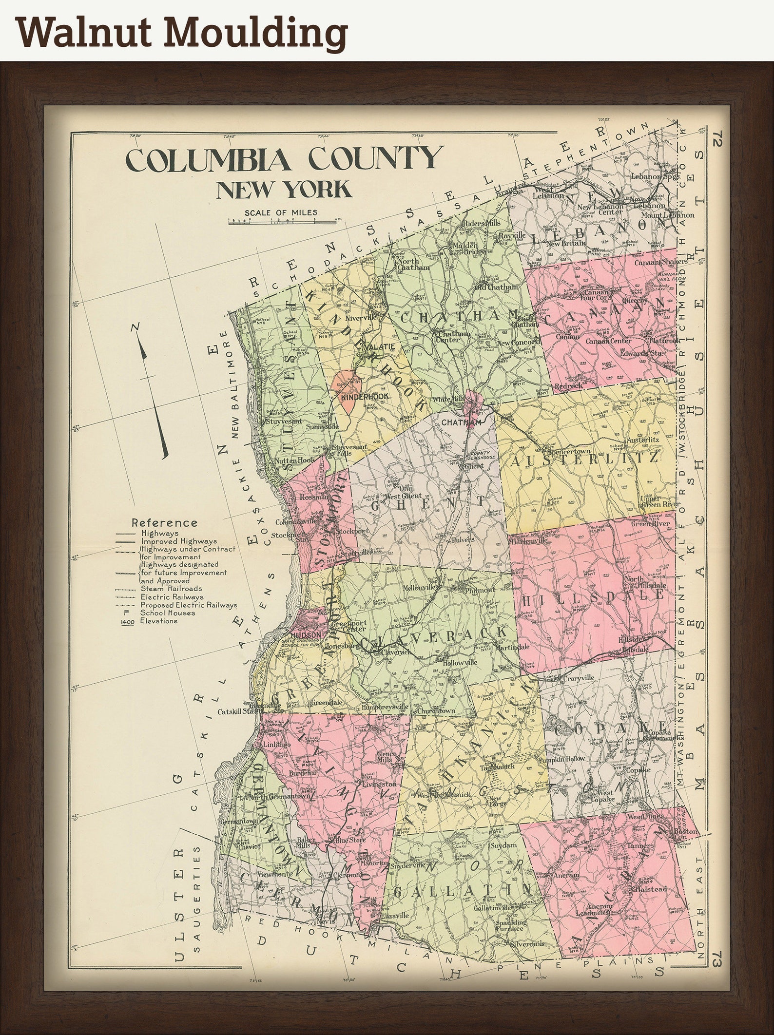 COLUMBIA County New York 1912 Map Replica or GENUINE - Etsy