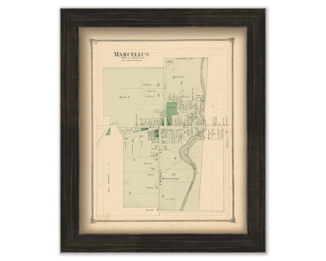 Village of MARCELLUS, New York - 1874 Map - Etsy