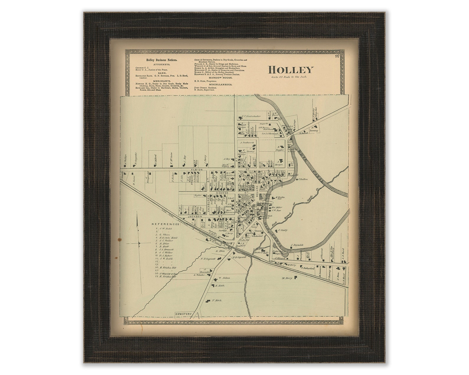 HOLLEY New York 1875 Map Replica or Genuine Original | Etsy