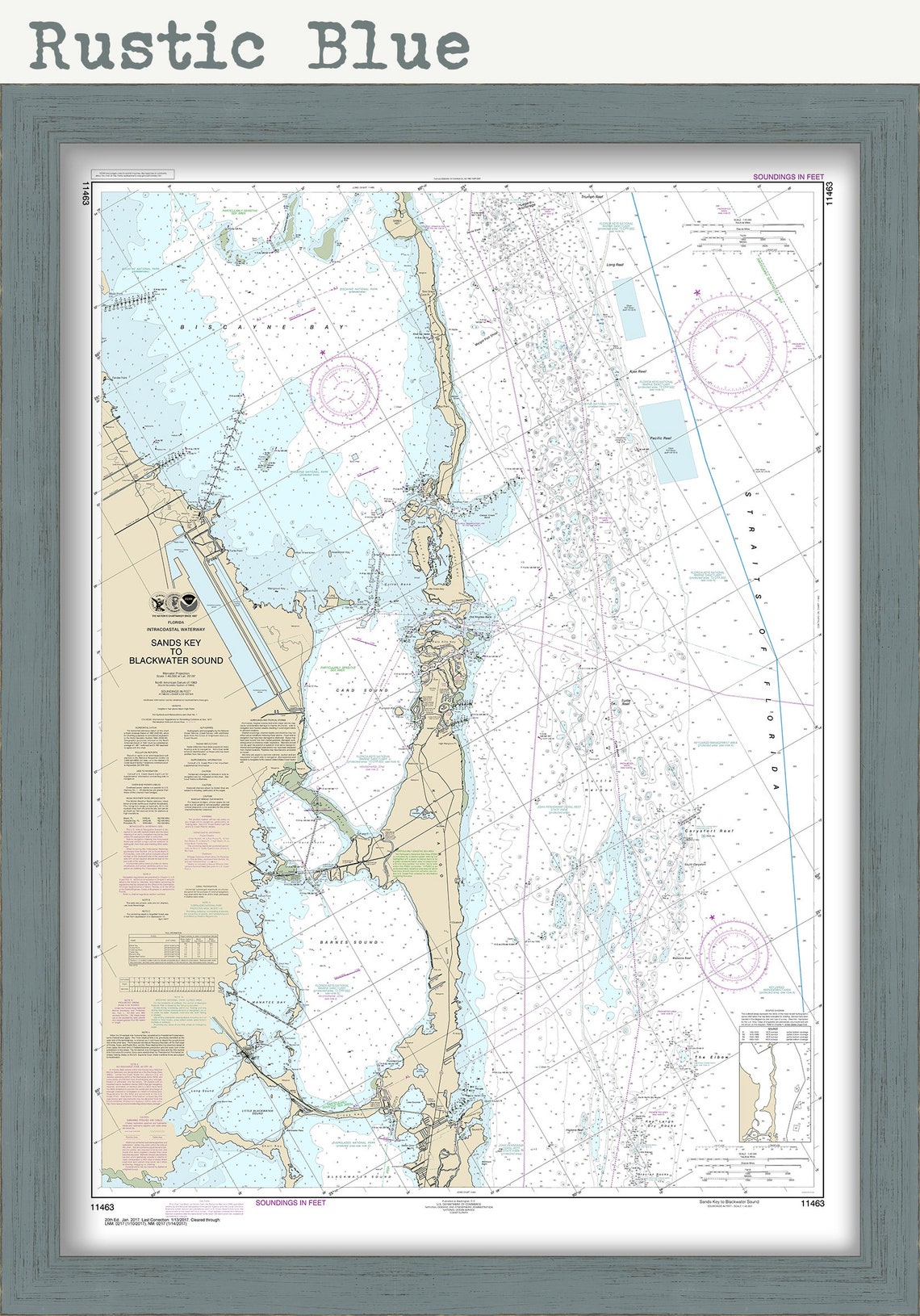 Sands Key to Blackwater Sound, Florida - 2017 Nautical Chart - Etsy
