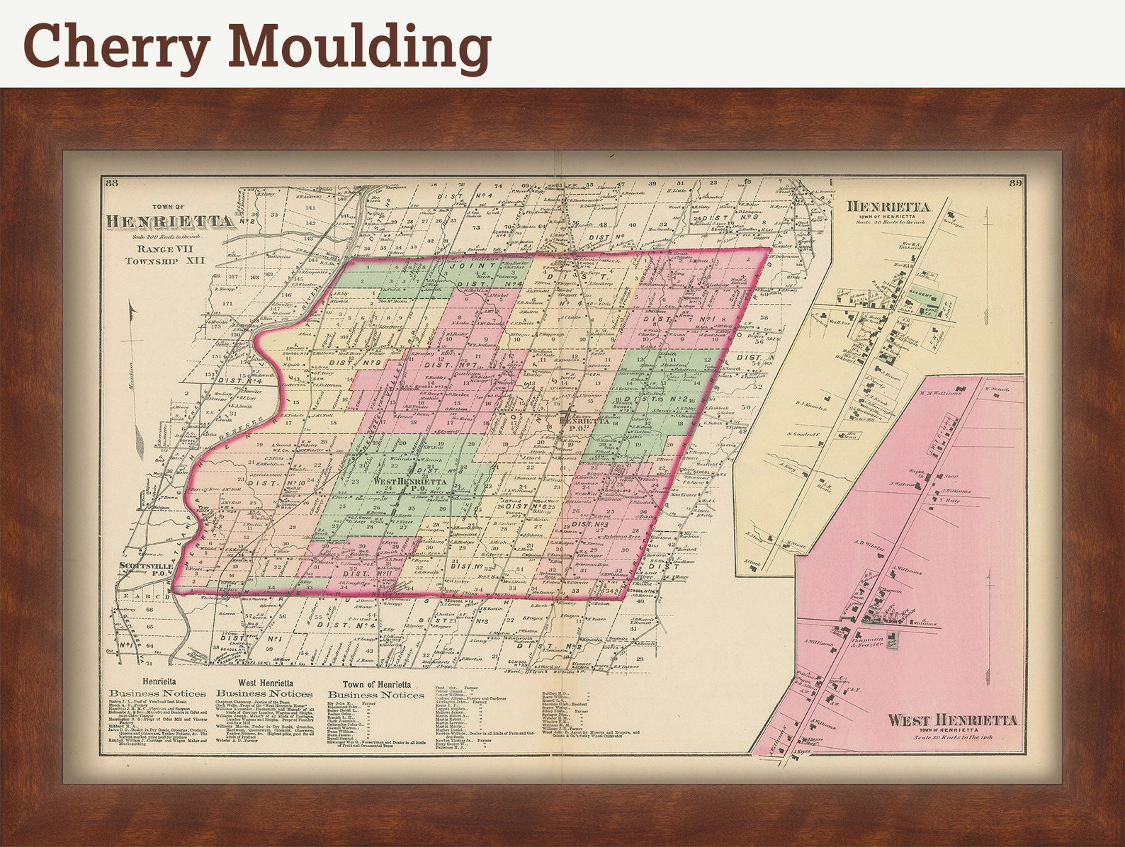 Town of HENRIETTA, New York 1872 Map - Etsy