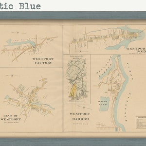 Village of WESTPORT, Massachusetts 1895 Map - Replica or GENUINE ...