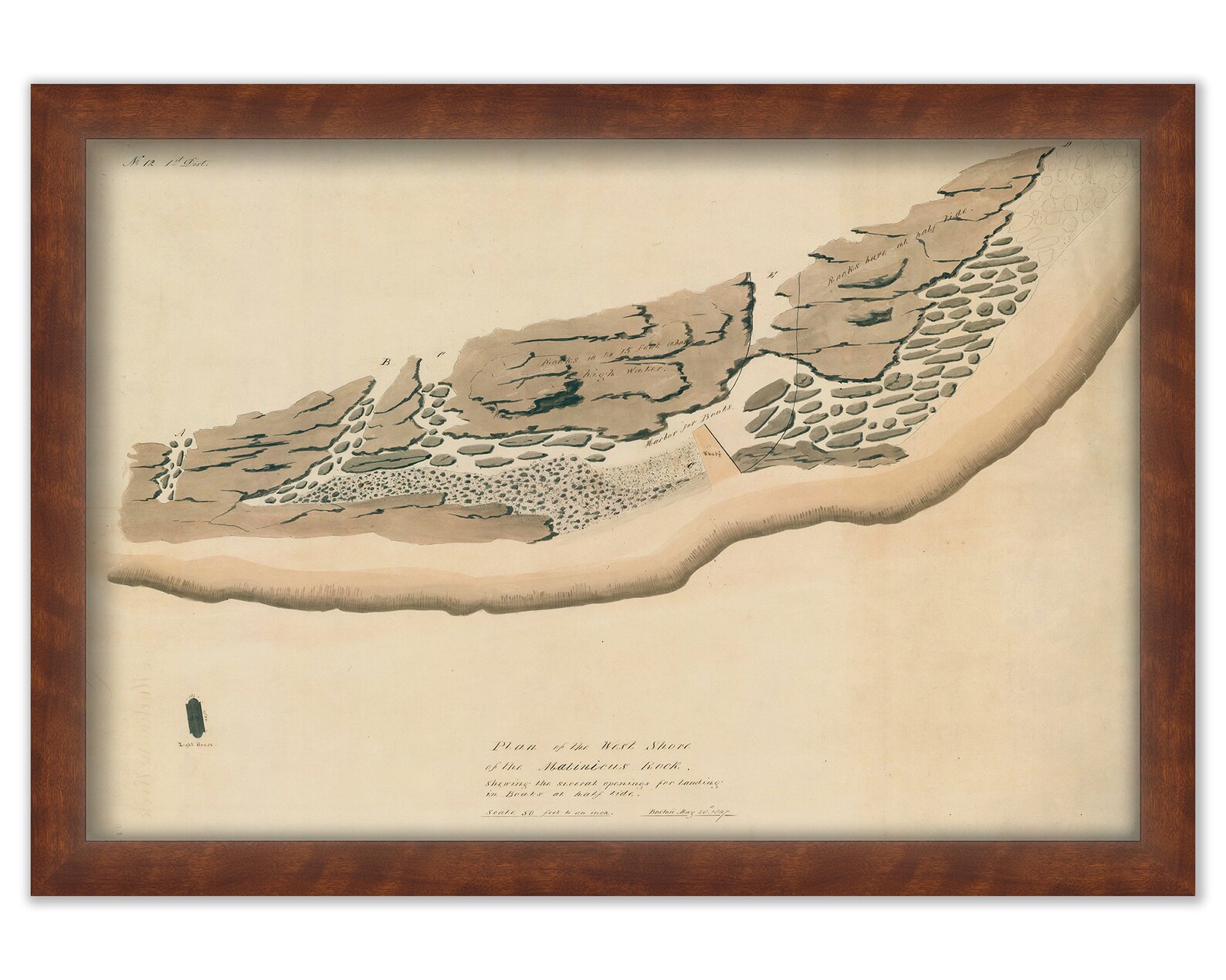 MATINICUS ROCK LIGHTHOUSE, Maine - Sketch of Ledge and Position of ...