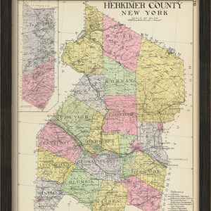 HERKIMER County, New York 1912 Map, Replica or GENUINE ORIGINAL - Etsy