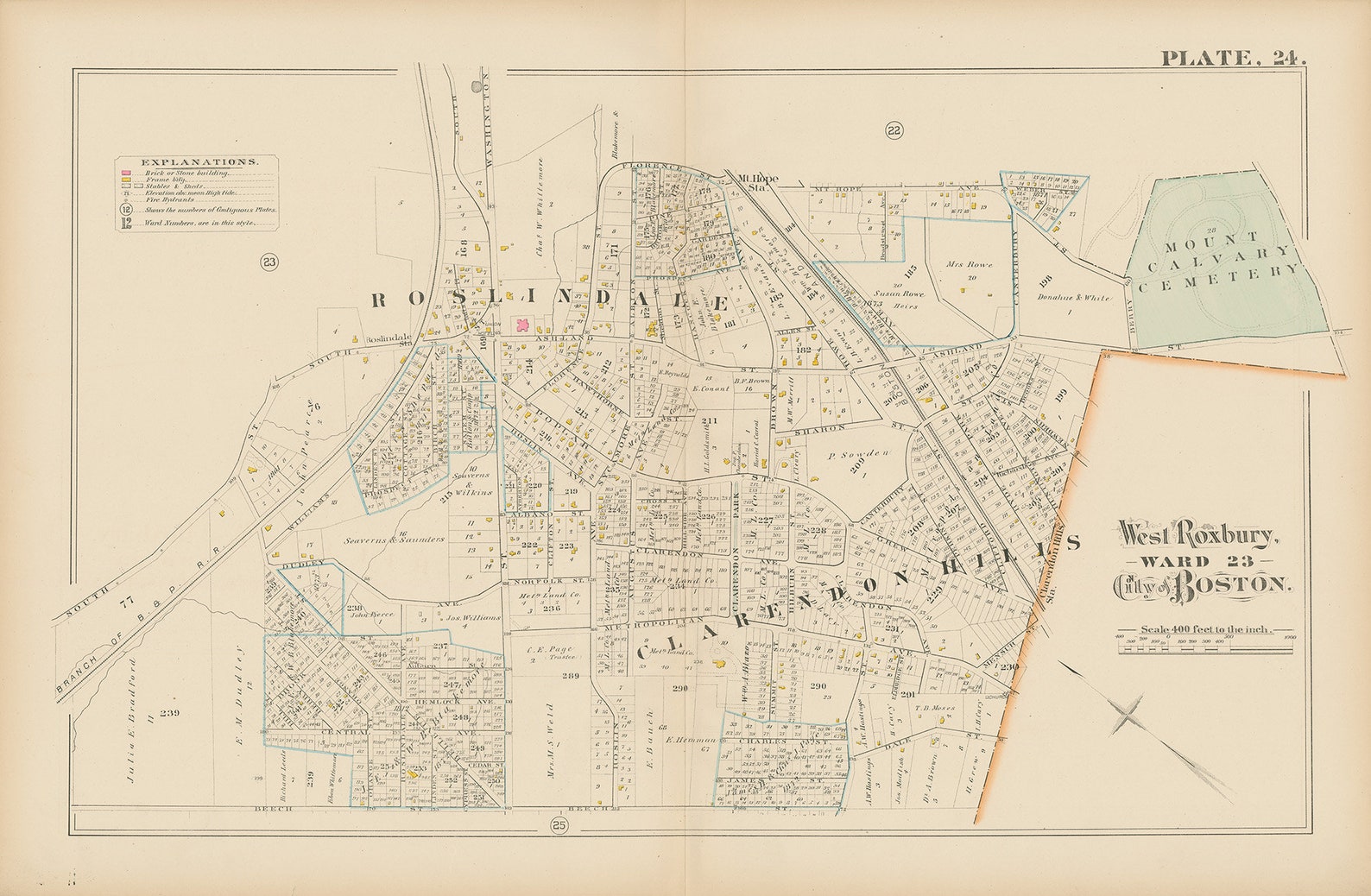 ROSLINDALE and WEST ROXBURY Boston Massachusetts 1882 Map | Etsy