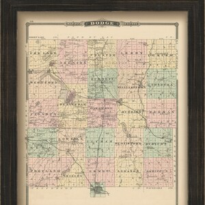 DODGE COUNTY, Wisconsin 1878 Map, Replica or Genuine Original - Etsy