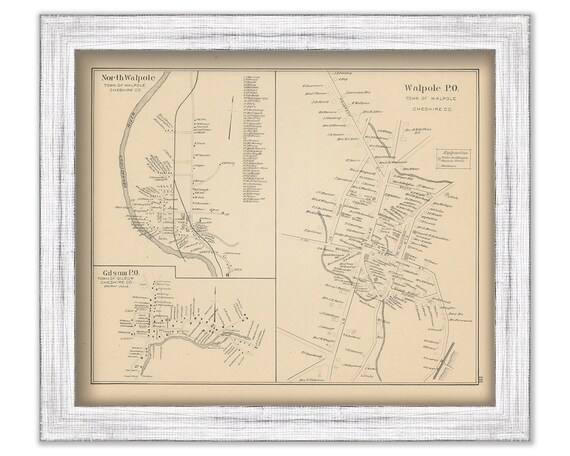 WALPOLE New Hampshire 1892 Map Replica or genuine ORIGINAL | Etsy