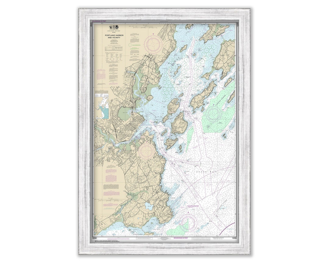 PORTLAND HARBOR, Maine - Nautical Chart 2018 - Etsy